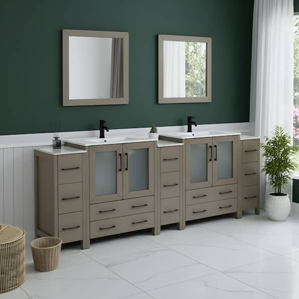 Vanity Art Brescia 96 in. Single Sink Freestanding Driftwood Gray Bath ...