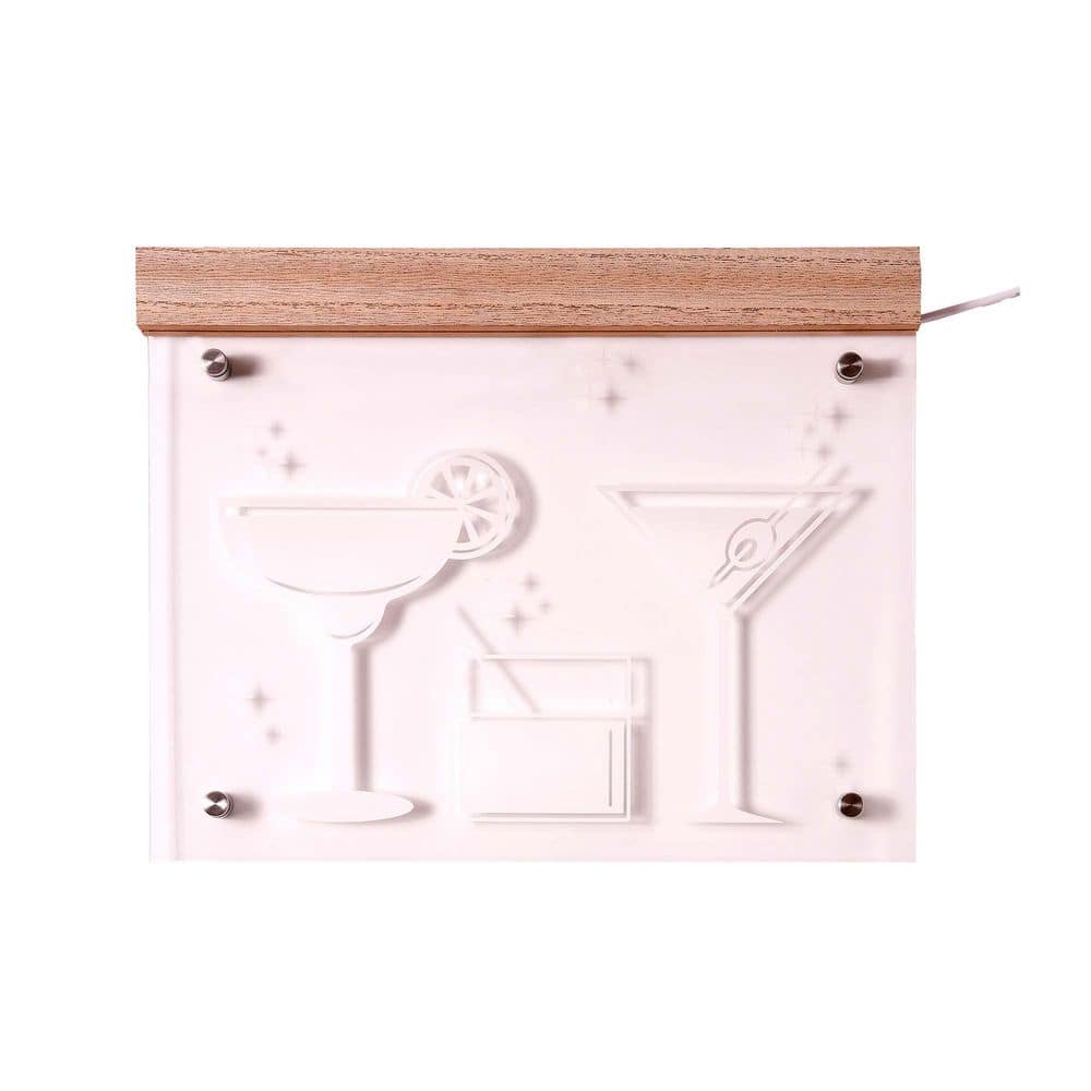American Art Decor Tipsy Collection 11 in. x 14 in. Purple MDF LED ...