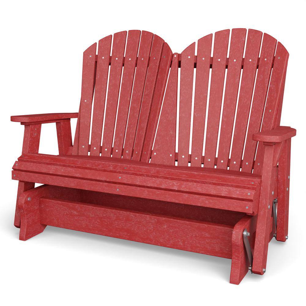 WILDRIDGE Heritage 2-Person Cardinal Red Plastic Outdoor Double Glider ...