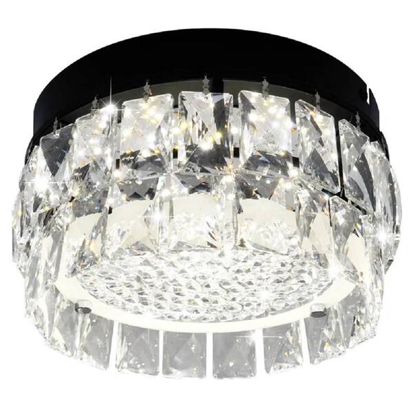 9-Inch LED Crystal Ceiling Light Flush Mount Lighting Ceiling Mount for Bedroom Bathroom HD ...