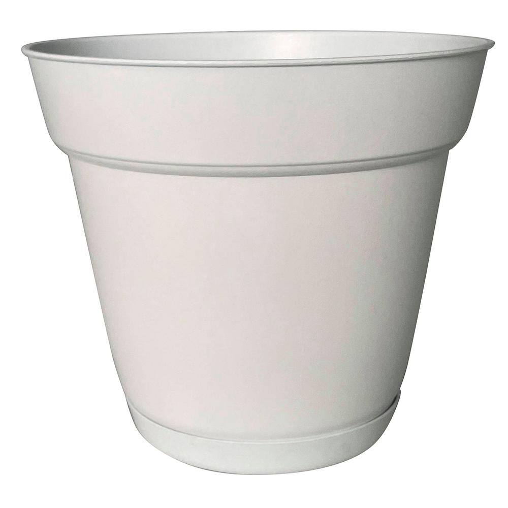 Vigoro 12 in. Bea Medium Bright White Resin Planter (12 in. D x 10.7 in ...