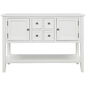White Double Glass Doors Cabinet Sideboard Buffet CUU28227723 - The ...