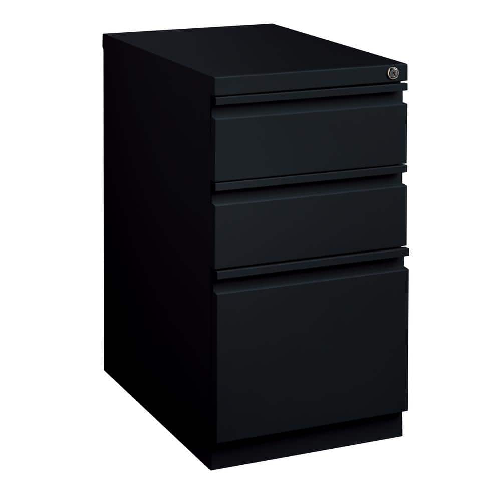Hirsh 23 in. D 3-Drawer Black Metal Letter Width 15 in. W Mobile ...