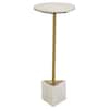 Coaster Fulcher 10 in. White and Gold Round Metal Marble Top End Table ...