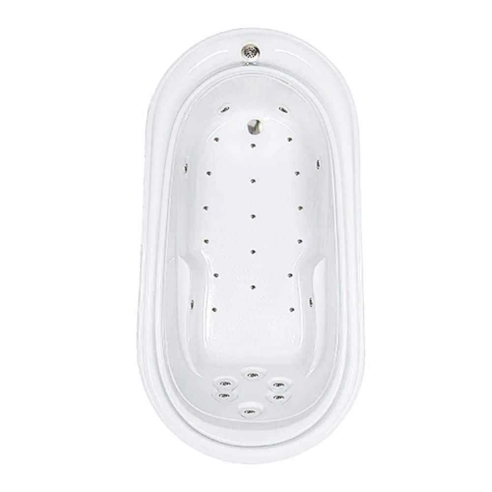 Comfortflo Premier 72 in. x 37 in. Acrylic Oval Drop-in Air Bathtub ...