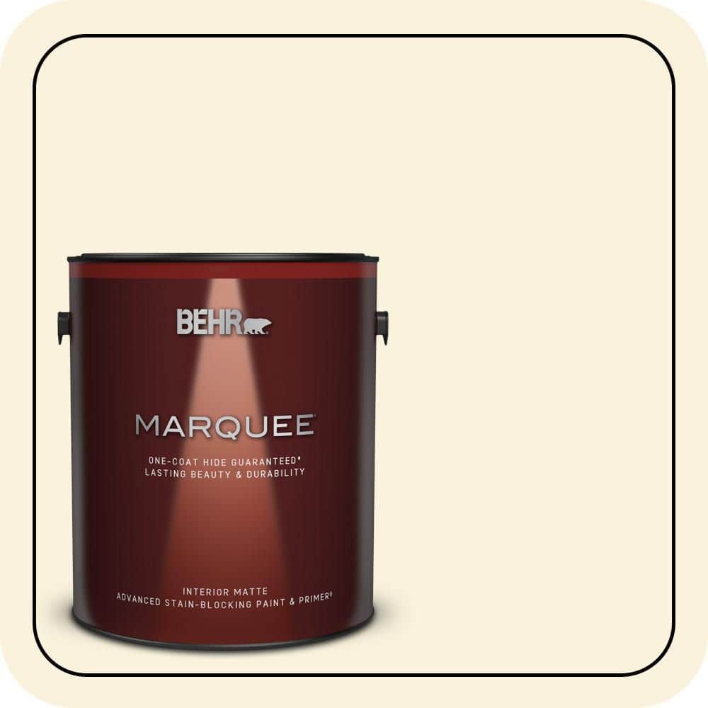 BEHR MARQUEE 1 gal. #350A-1 Ruffled Clam Matte Interior Paint & Primer ...