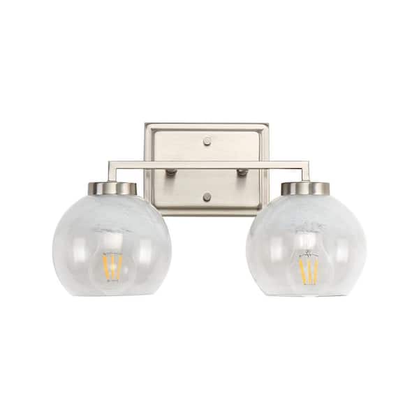 Golden Lighting Elliott 7 in. 2 Light Pewter Vanity Light with ...