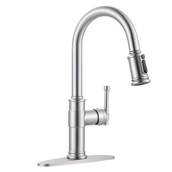 ALEASHA Retro 16.2 in. Single Handle Pull Down Sprayer Kitchen Faucet ...