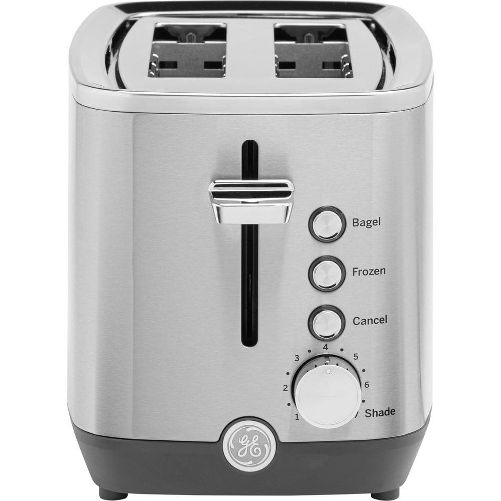 GE 2-Slice Stainless Steel Wide Slot Toaster with 7 Shade Settings ...