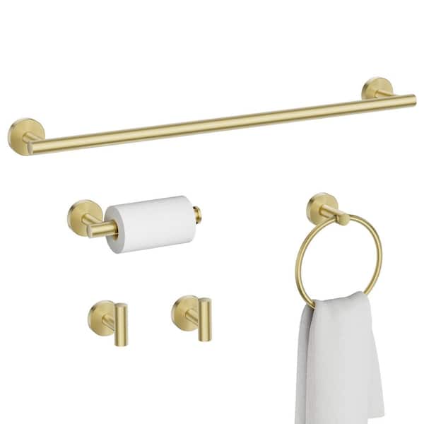 BATHADORE 5-Piece Bath Hardware with Towel Bar Towel Hook Toilet Paper ...