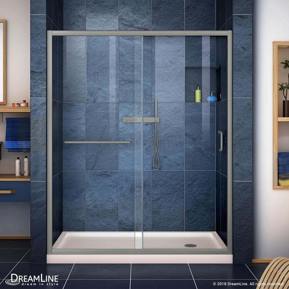 DreamLine Infinity-Z 30in. x 60in. Semi-Frameless Sliding Shower Kit ...