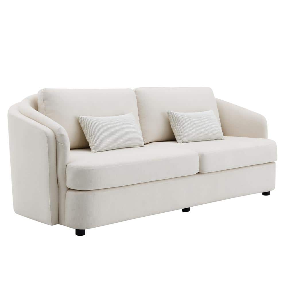Acme Furniture Mariko 34 in. Slope Arm Linen Rectangle No Additional ...