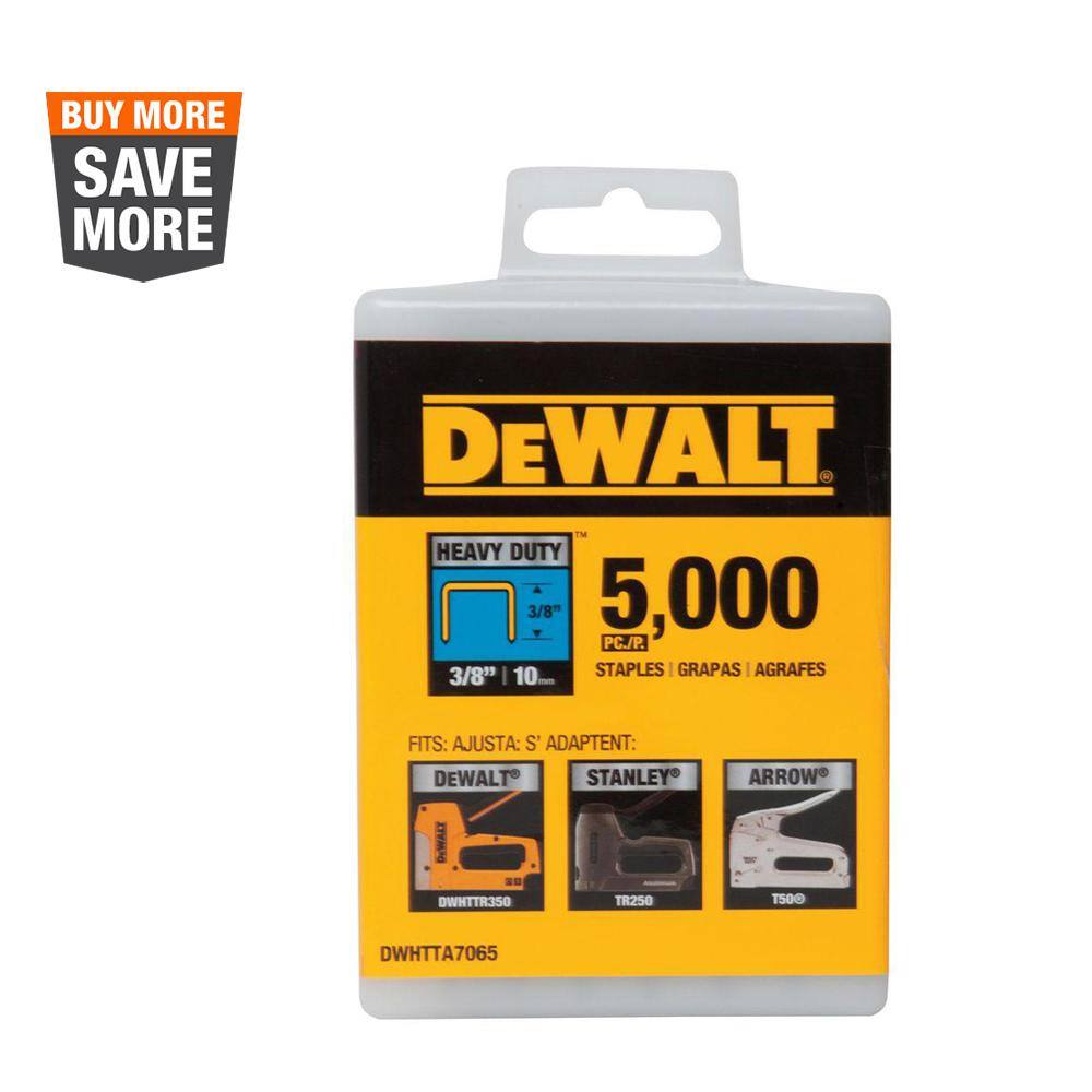 DEWALT 3/8 in. Heavy Duty Staples (5,000 per Box) DWHTTA7065 - The Home ...