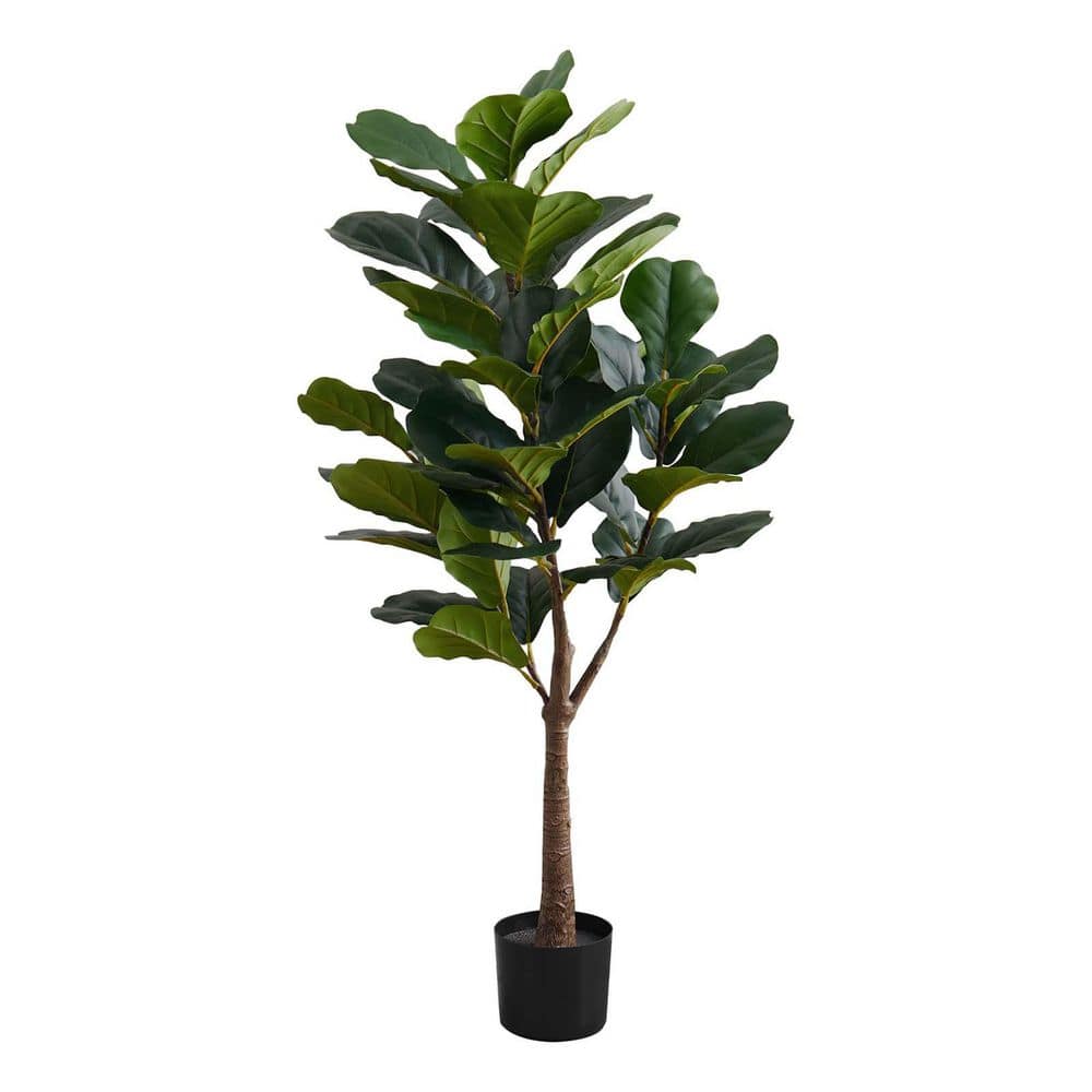 4 ft. Artificial Fiddle Leaf Tree Fake Silk Plant Real Touch Faux ...