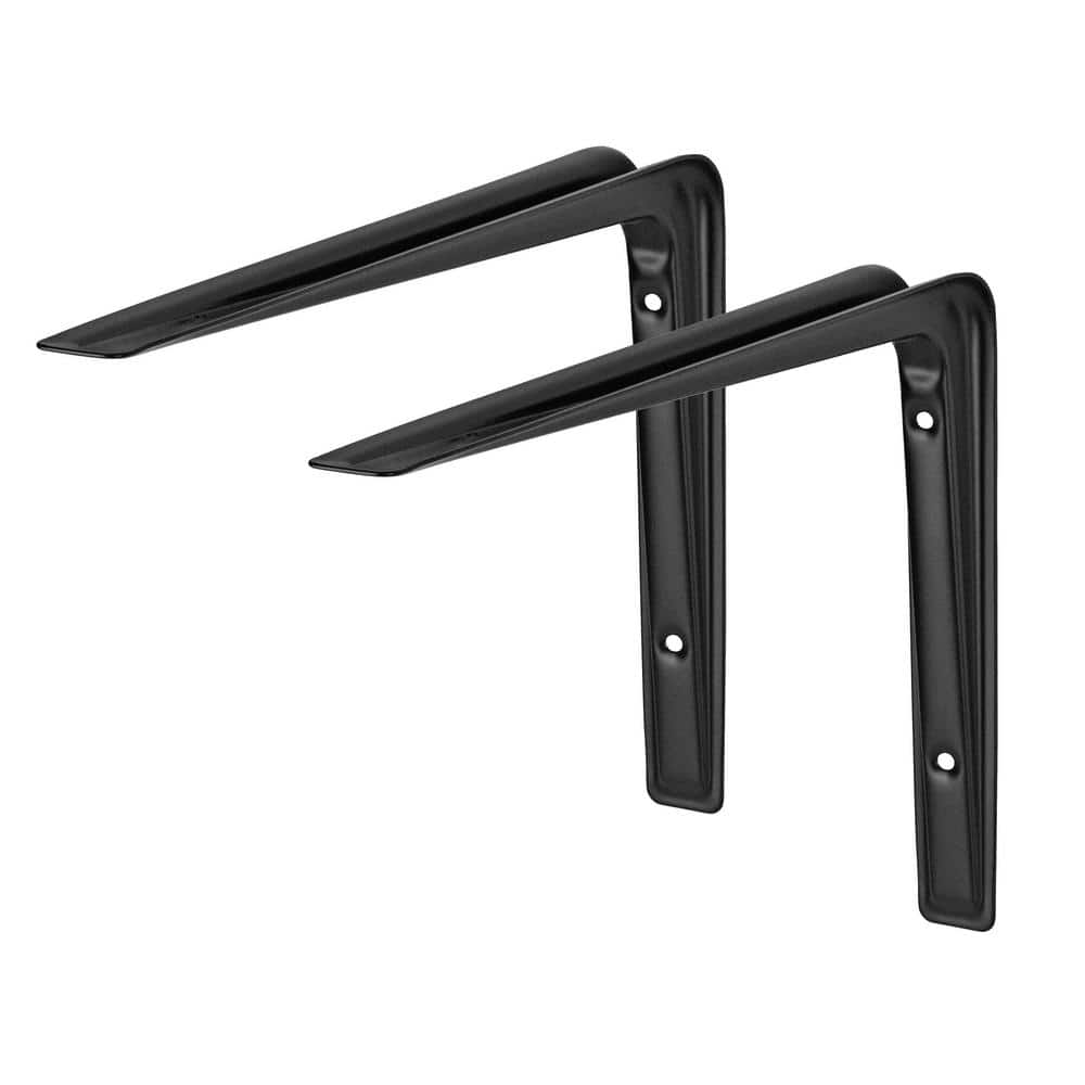 Dolle ALTURA 10.6 in. Black Steel Shelf Bracket Set of 2 90641 - The ...