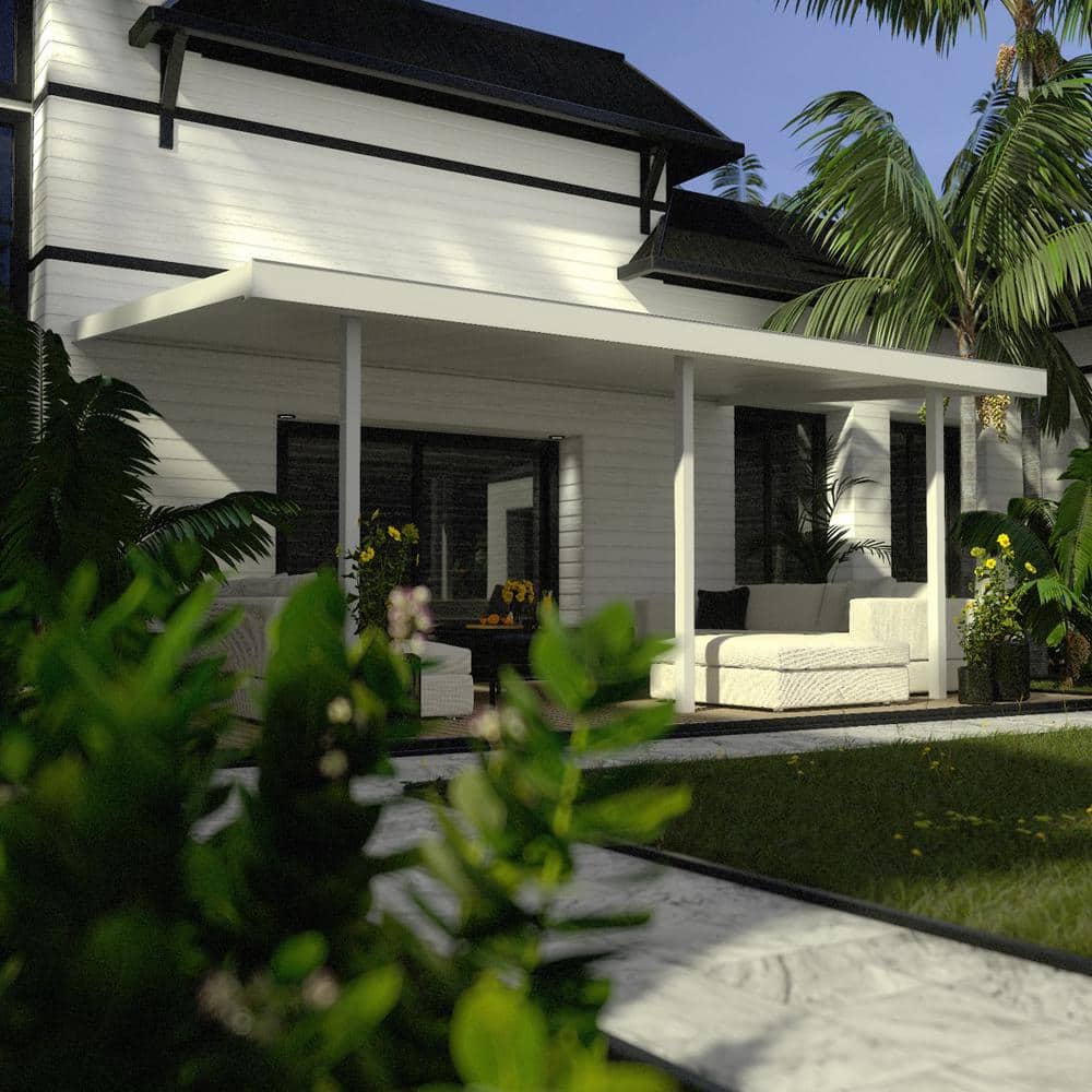 Buy Contempra 20 ft. x 10 ft. 20 lbs. White Snow Load Patio Cover with ...