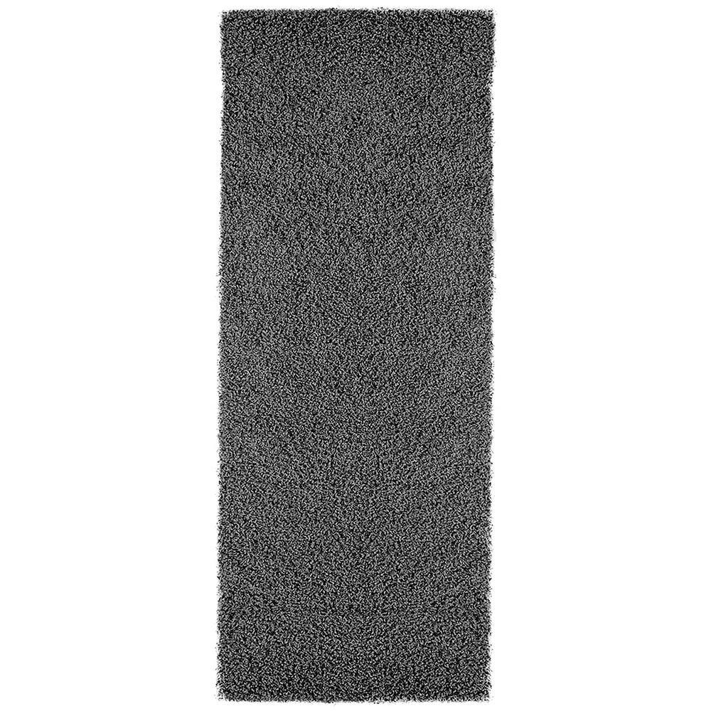 Ottomanson Shaggy Collection Non-Slip Rubberback Solid Soft Gray 1 ft ...
