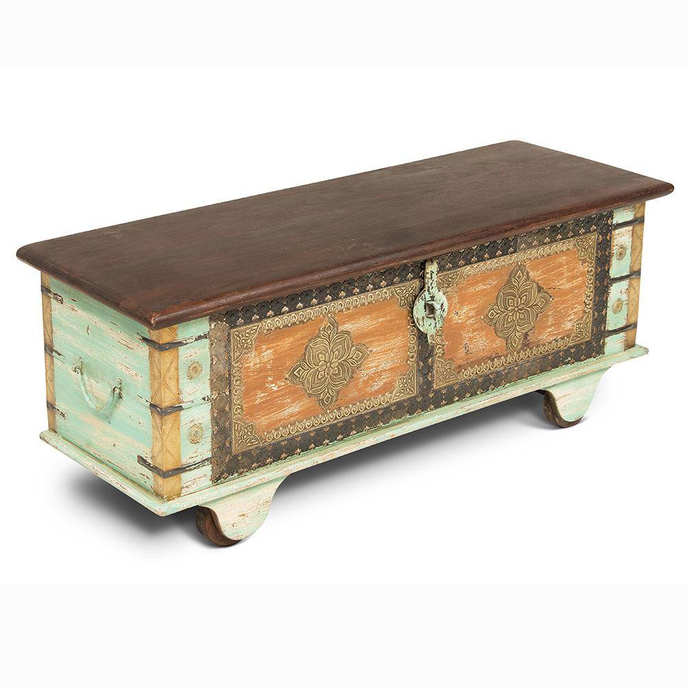 Steve Silver Company Alma Mango in Multi-Color Orange Storage Trunk ...