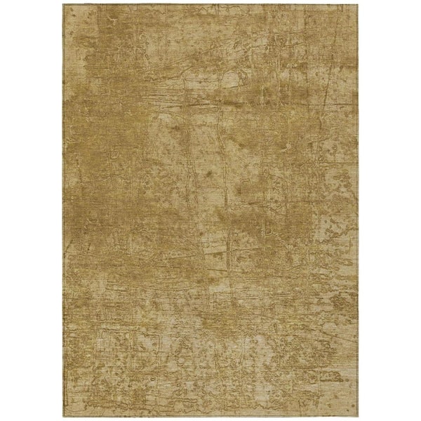 HomeRoots Tan 10 ft. x 14 ft. Woven Abstract Rectangle Indoor/Outdoor ...
