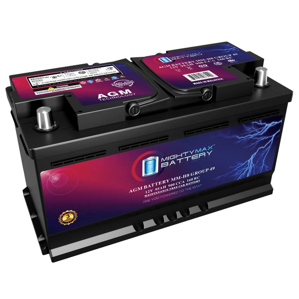 Mighty Max Battery MM-H8 Start and Stop Car BCI Group 49 12-Volt 95Ah ...