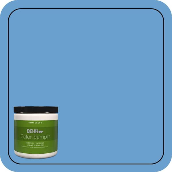 BEHR PREMIUM PLUS 8 oz. #P520-4 Cornflower Semi-Gloss Interior/Exterior ...