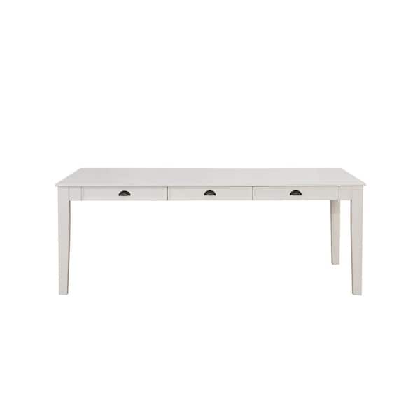 Acme Furniture Renske Antique White Dining Table 71850 - The Home Depot