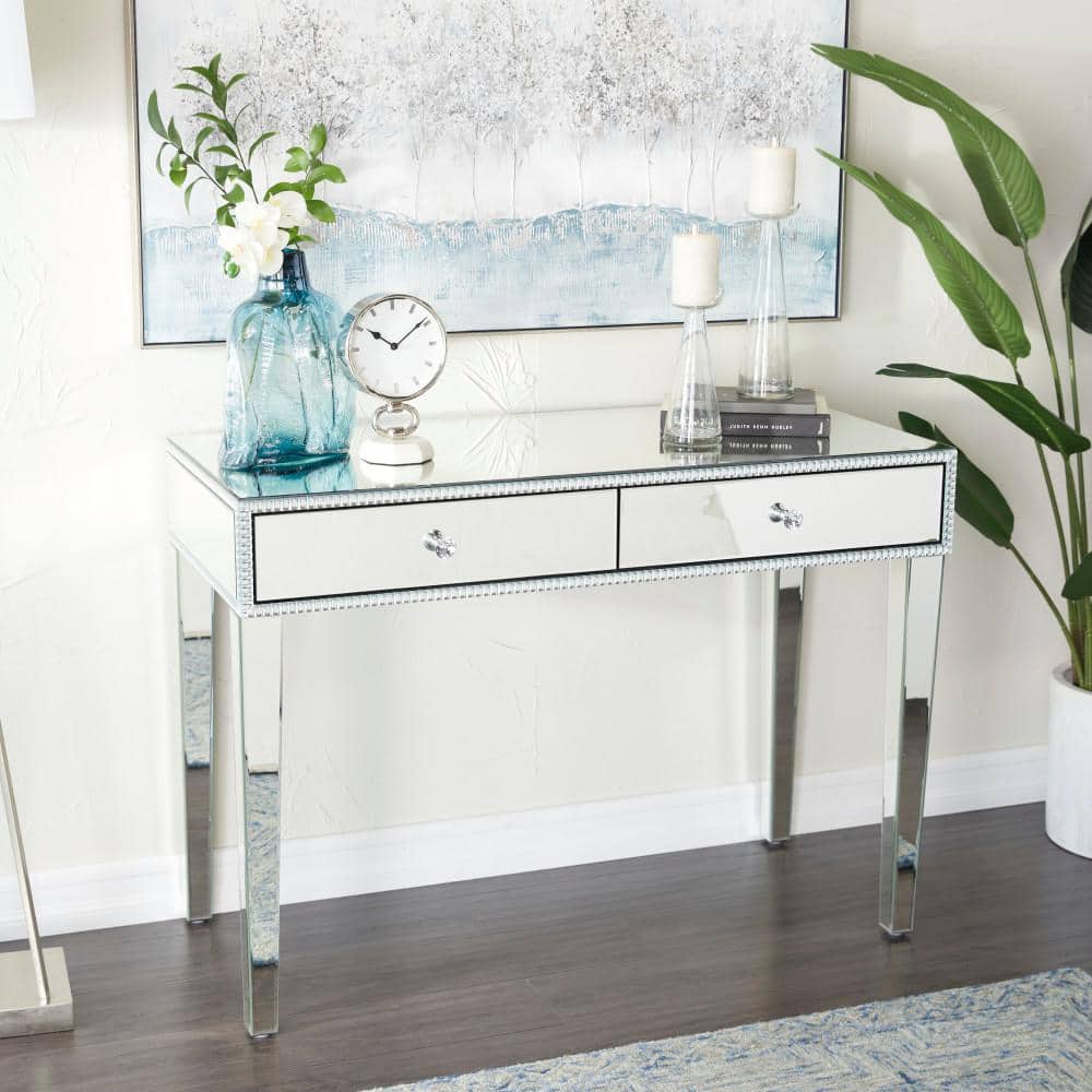 Litton Lane 32 In. Silver MDF Glam Console Table 040827 - The Home Depot