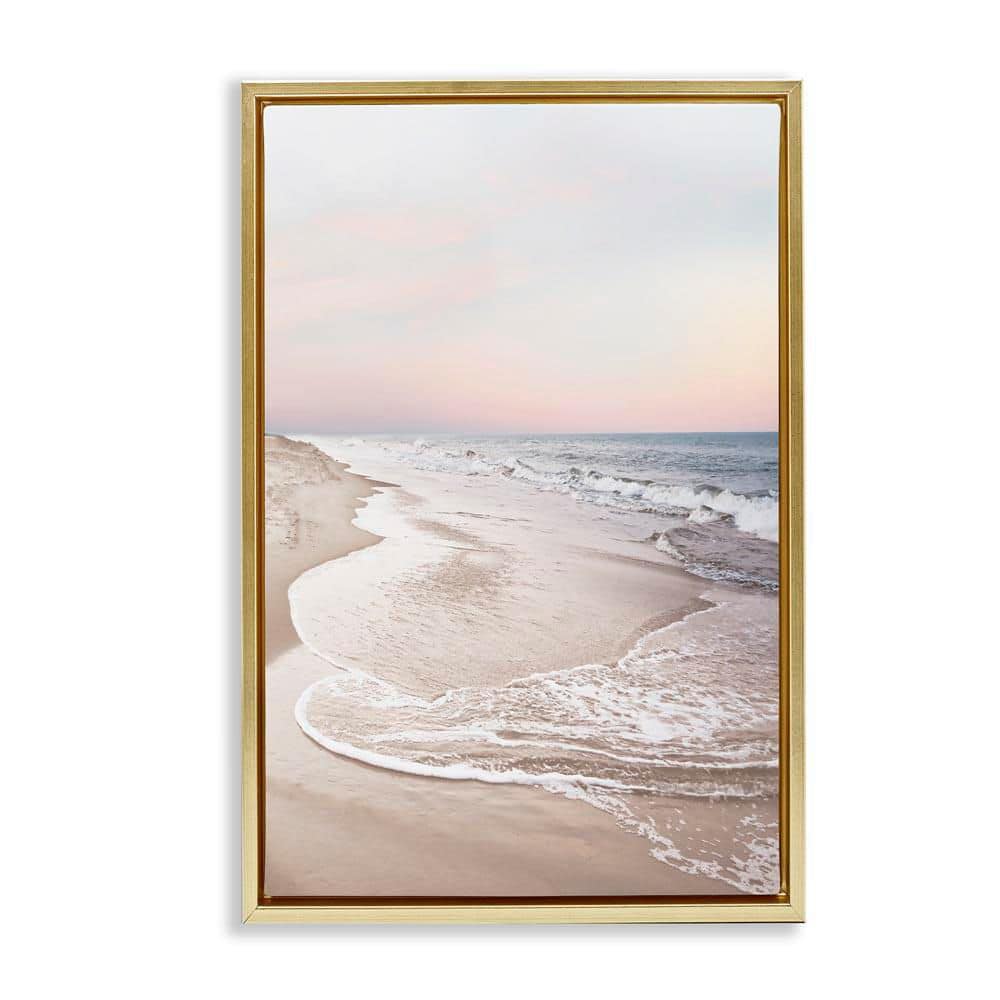 Stupell Industries Beautiful Beach Oasis by Natalie Carpentieri Gold ...