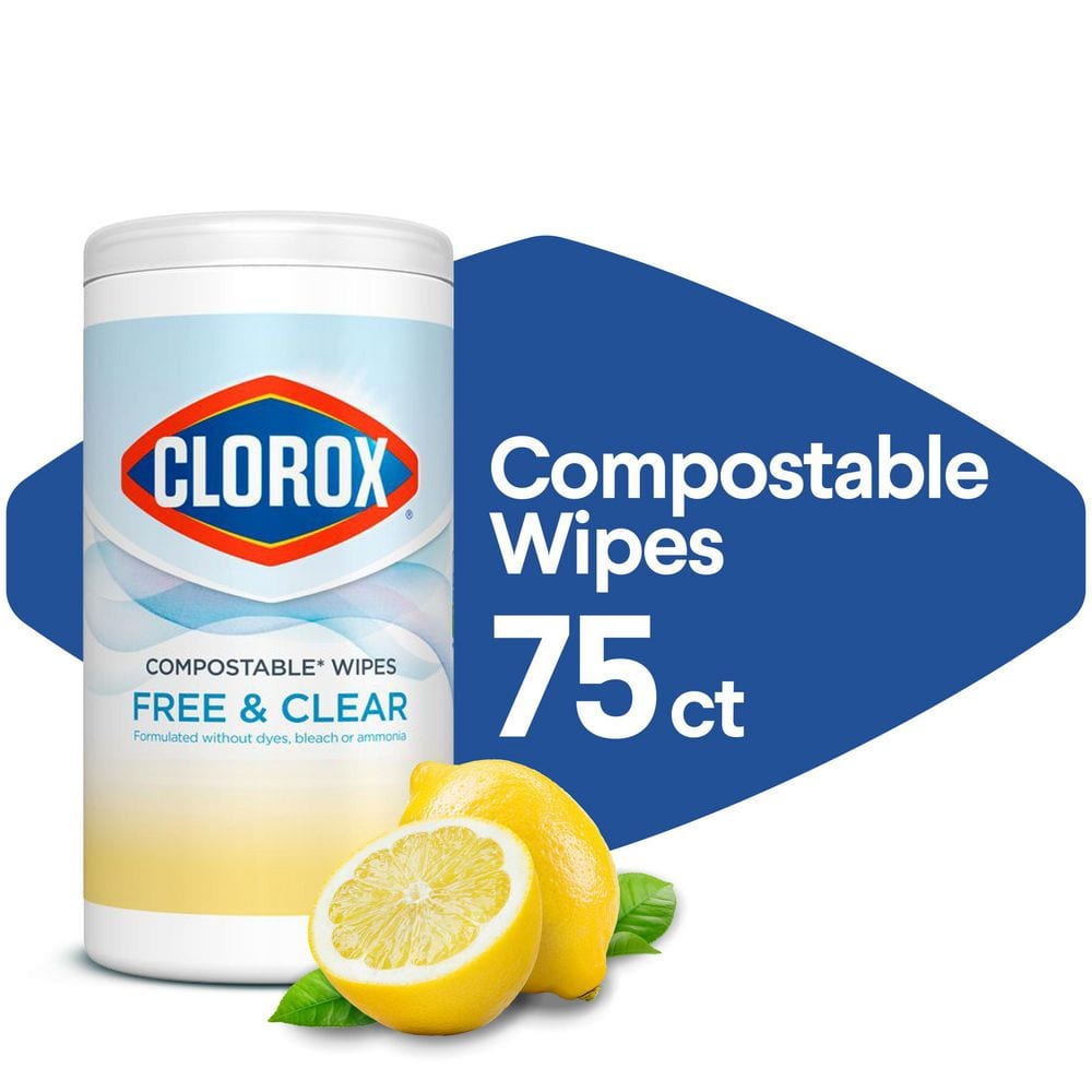 Clorox 75-Count Simply Lemon Compostable All-Purpose Cleaning Wipes ...