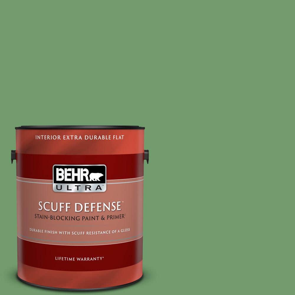 BEHR ULTRA 1 gal. #450D-6 Shire Green Extra Durable Flat Interior Paint ...