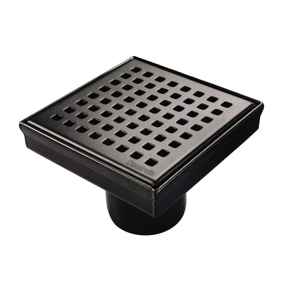 Neodrain 4 in. x 4 in. Stainless Steel Square Shower Drain with Square ...