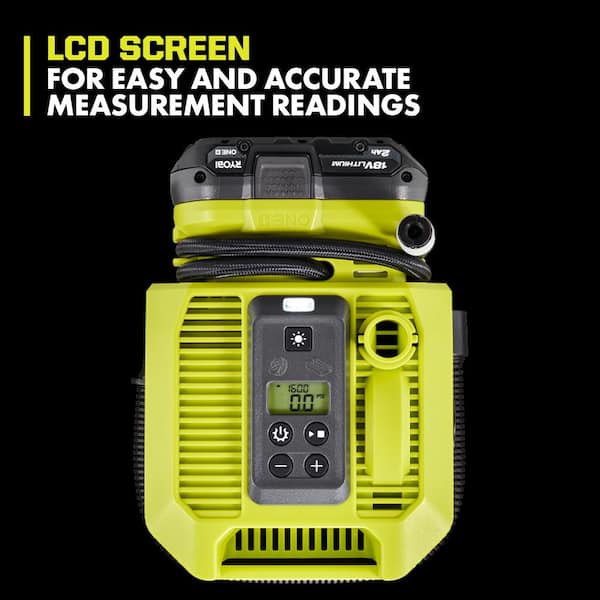 RYOBI ONE+ 18V Dual Function Inflator Kit with 2.0Ah Battery and ...