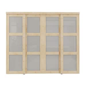 Reviews for EH PUERTA 96 in. x 80 in. 3-Lite Frosted Glass Primed White ...