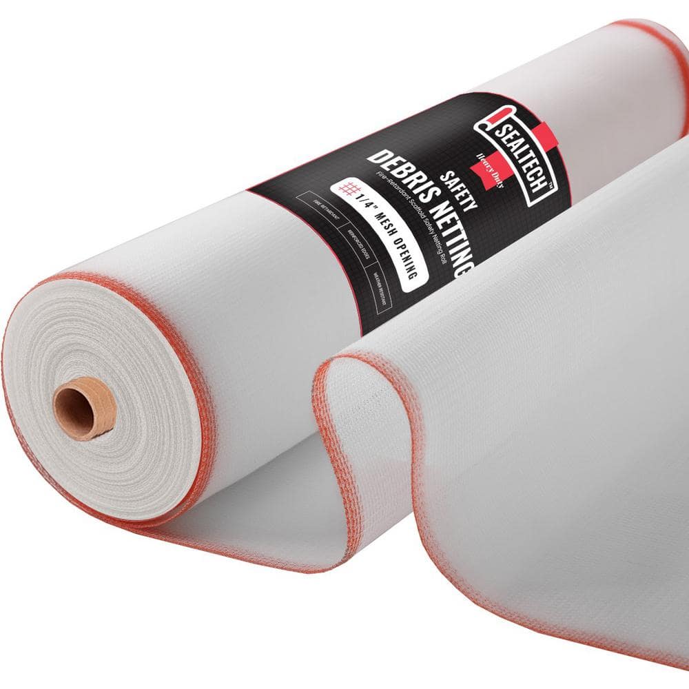 SEALTECH White-4 ft. X 50 ft. Debris Netting Rolls - Fire Retardant,1/4 ...