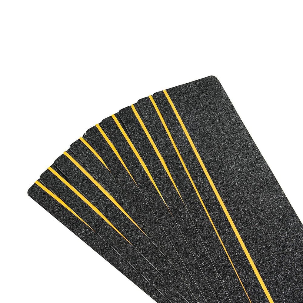 Laybus 4 in. x 30 in. Black Anti Slip Stair Treads with Reflective ...