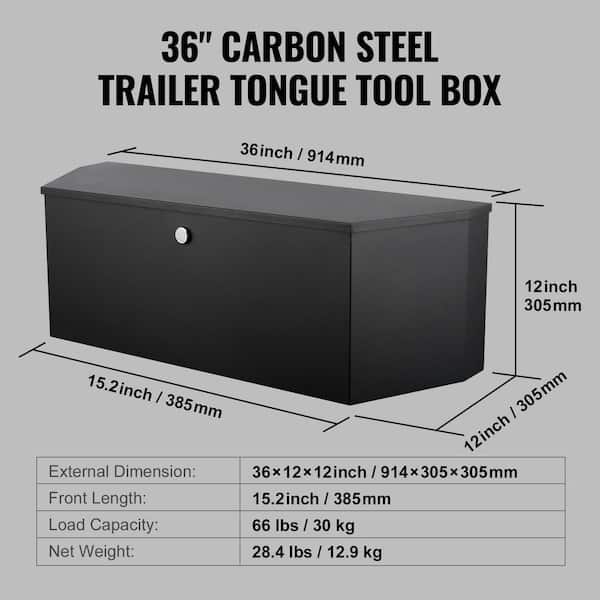 SKYSHALO Trailer Tongue Box, Carbon Steel Truck Tool Box Chest, Heavy ...