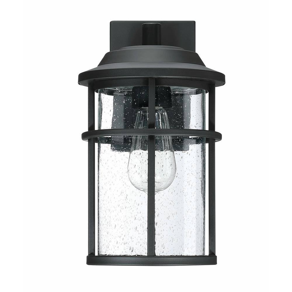 1-Light Black Outdoor Wall Lantern Sconce with Vintage-Inspired Style ...