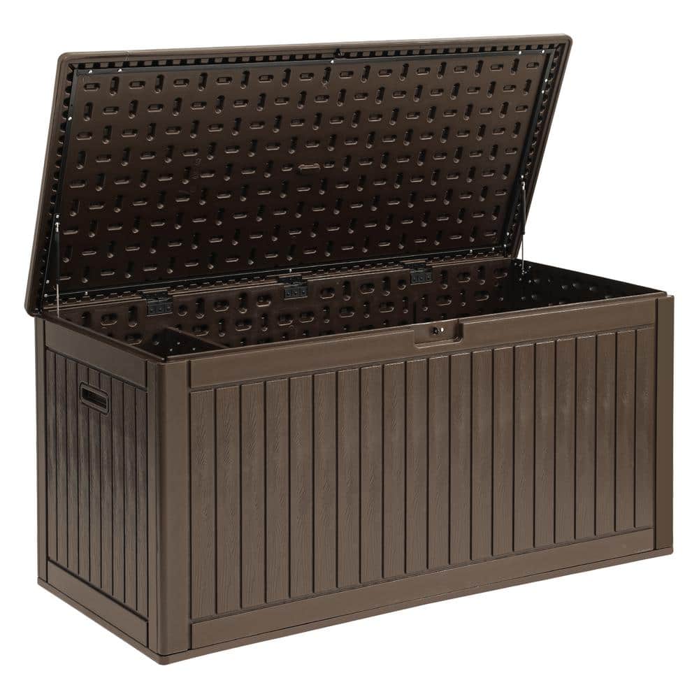 DEXTRUS 100 Gallon Outdoor Deck Box, Weatherproof Resin Storage Box ...