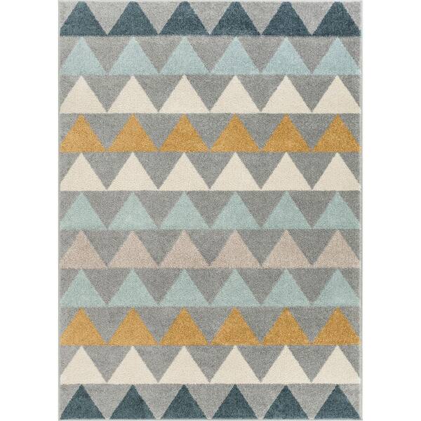 Well Woven Mystic Nova Modern Geometric Grey 7 ft. 10 in. x 9 ft. 10 in ...