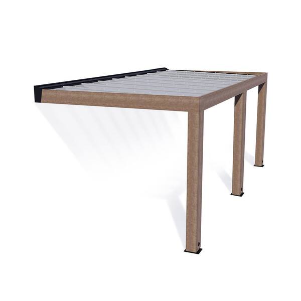 CANOPIA by PALRAM Helsinki 10 ft. x 20 ft. Cedar Wood/Solar Control ...