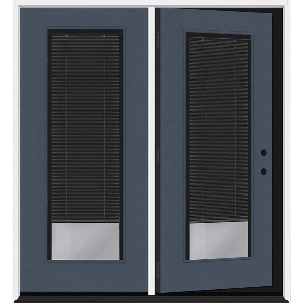 Steves & Sons Legacy 60 in. x 80 in. Full Lite Clear Glass Noir MB Dark ...