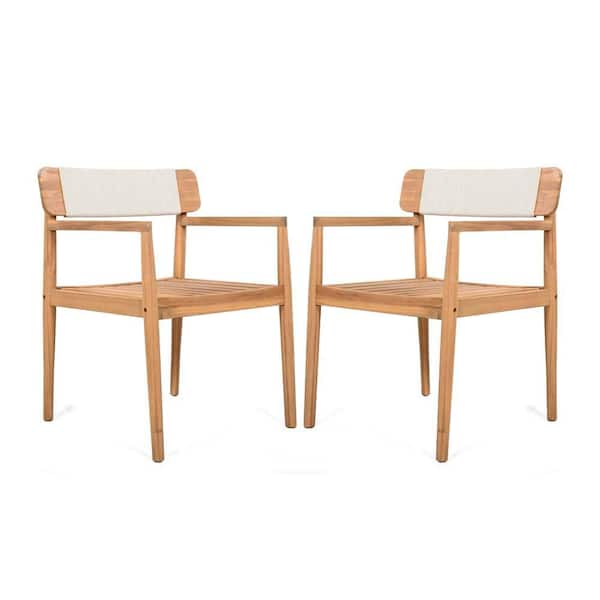 Acacia Wood Outdoor Chair Set of 2,Outdoor Patio Dining Chair,Weather ...