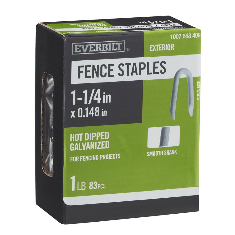 Everbilt 1-1/4 in. x 9/16 in. Crown Hot Dipped Galvanized Fence Staples ...