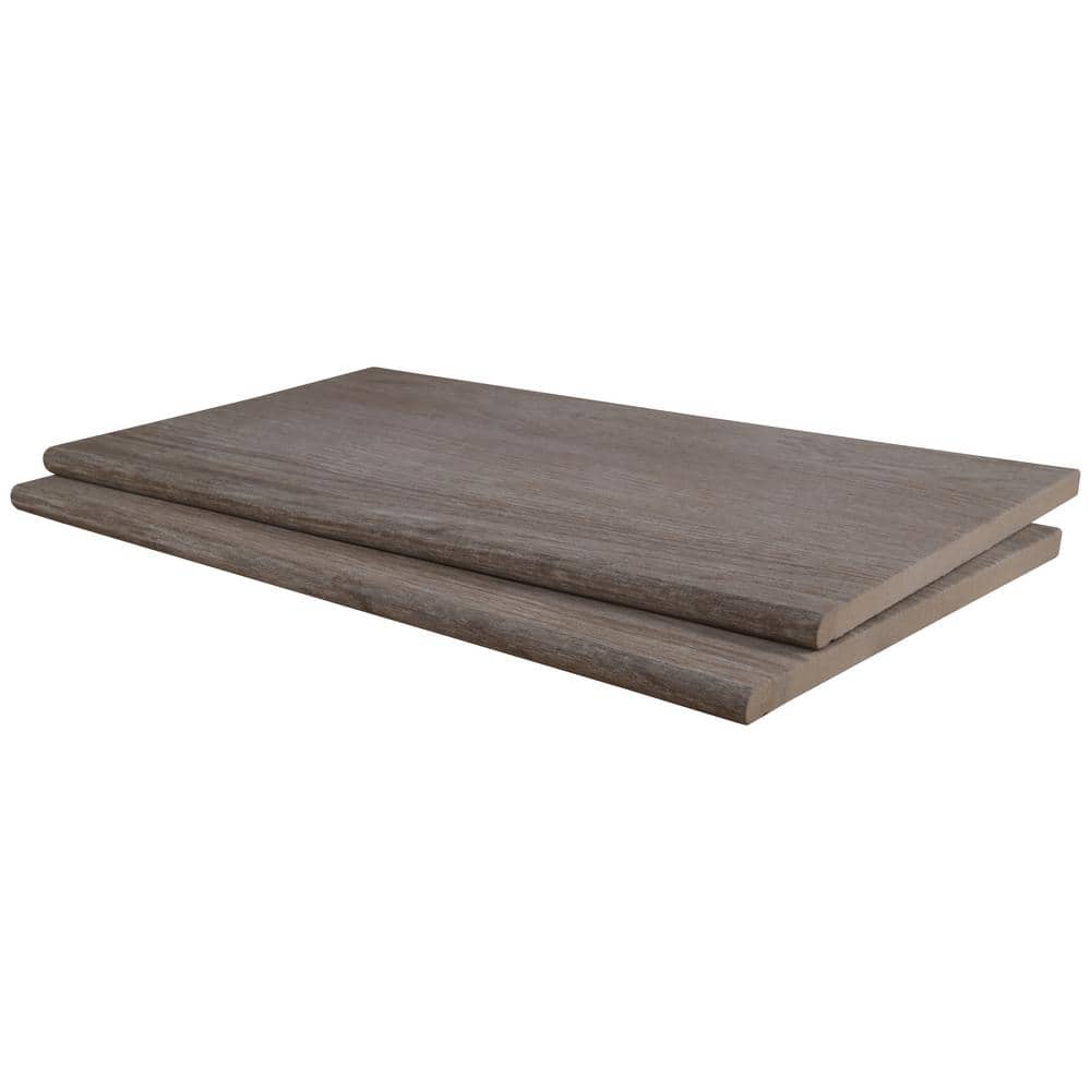 MSI Palmwood Walnut 2 cm x 13 in. x 24 in. Matte Porcelain Pool Coping ...