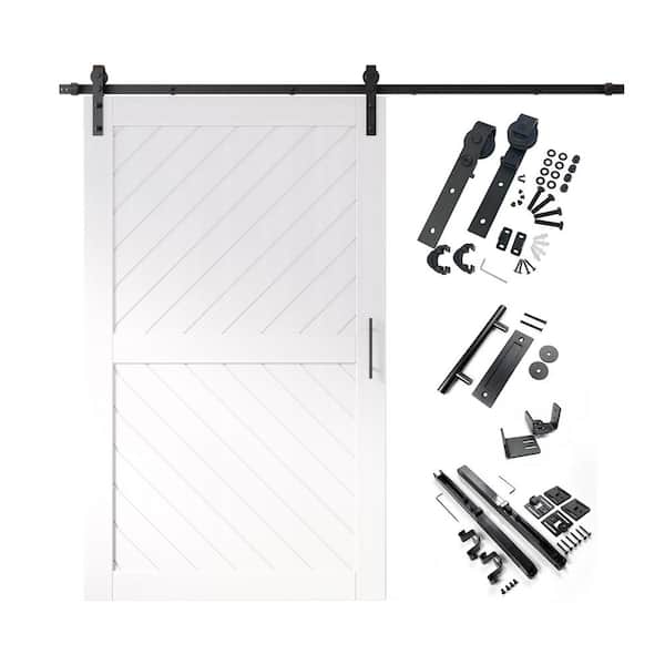 HOMACER XT3 50 in. x 80 in. C-Panel White Slanted Stripe Design Solid ...