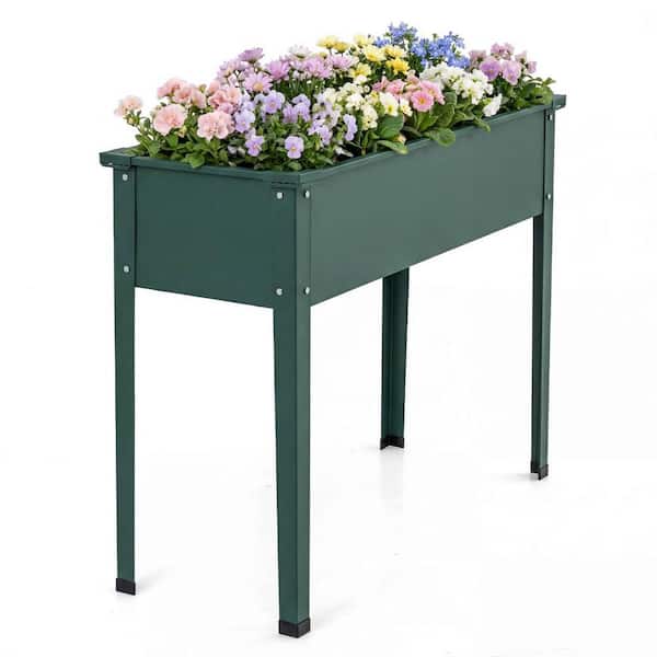 Costway 1 PCS Raised Garden Bed, Elevated Metal Planter Box with Legs ...
