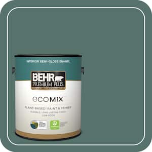 BEHR PREMIUM PLUS 1 qt. #480F-6 Shaded Spruce Semi-Gloss Enamel EcoMix ...