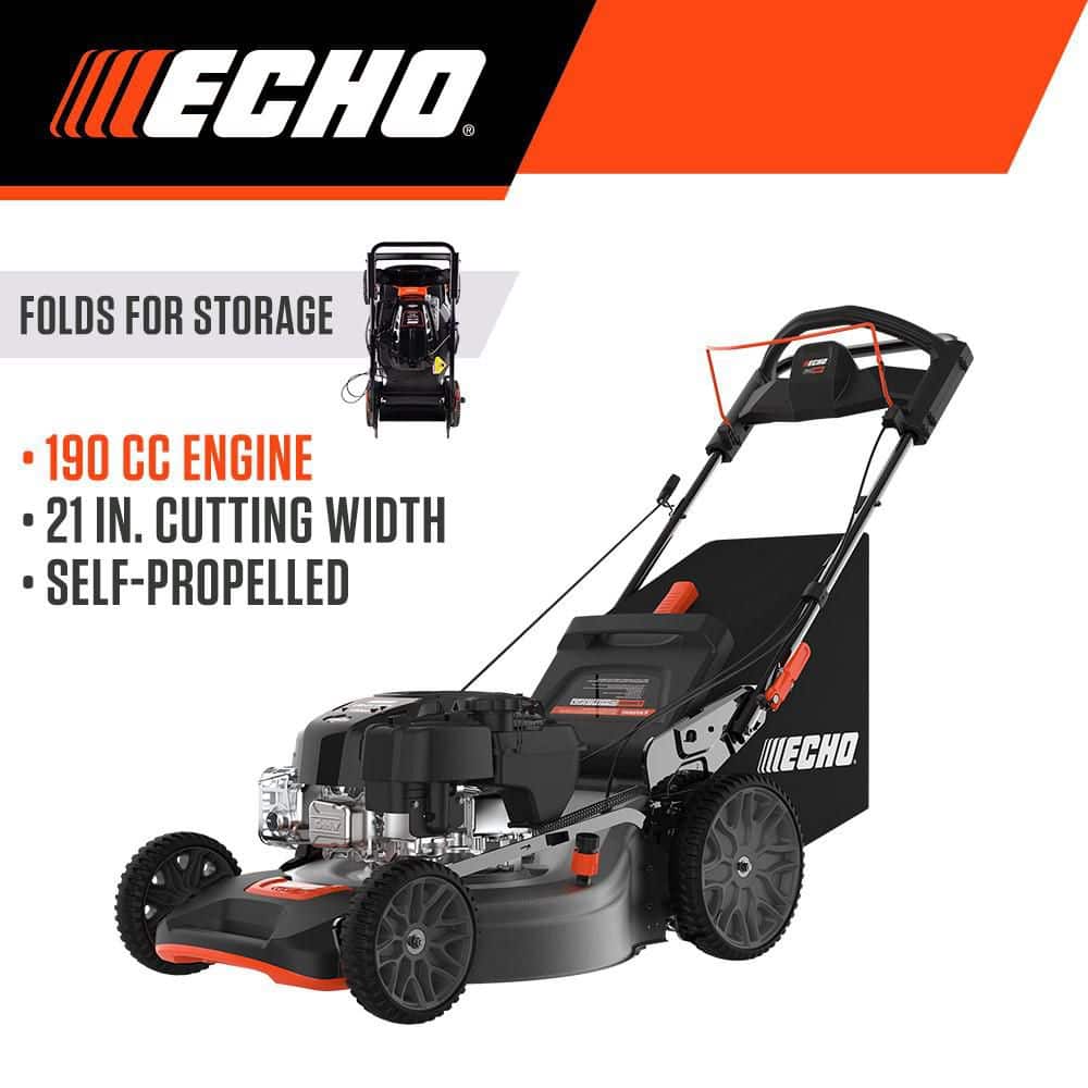 ECHO 21 in. 190 cc Briggs and Stratton Gas 3-in-1 Dual Blade RWD Self ...