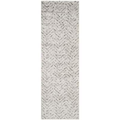 SAFAVIEH Adirondack Ivory/Charcoal 4 ft. x 6 ft. Chevron Area Rug ADR104N-4