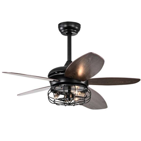 Tatahance 58 in. LED Indoor Matte Black Low Profile Ceiling Fan with ...
